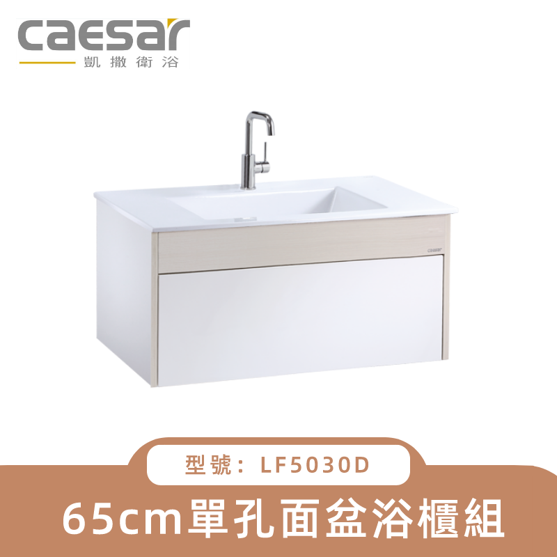 CAESAR凱撒衛浴 65cm單孔面盆浴櫃組 按壓抽屜 LF5030D